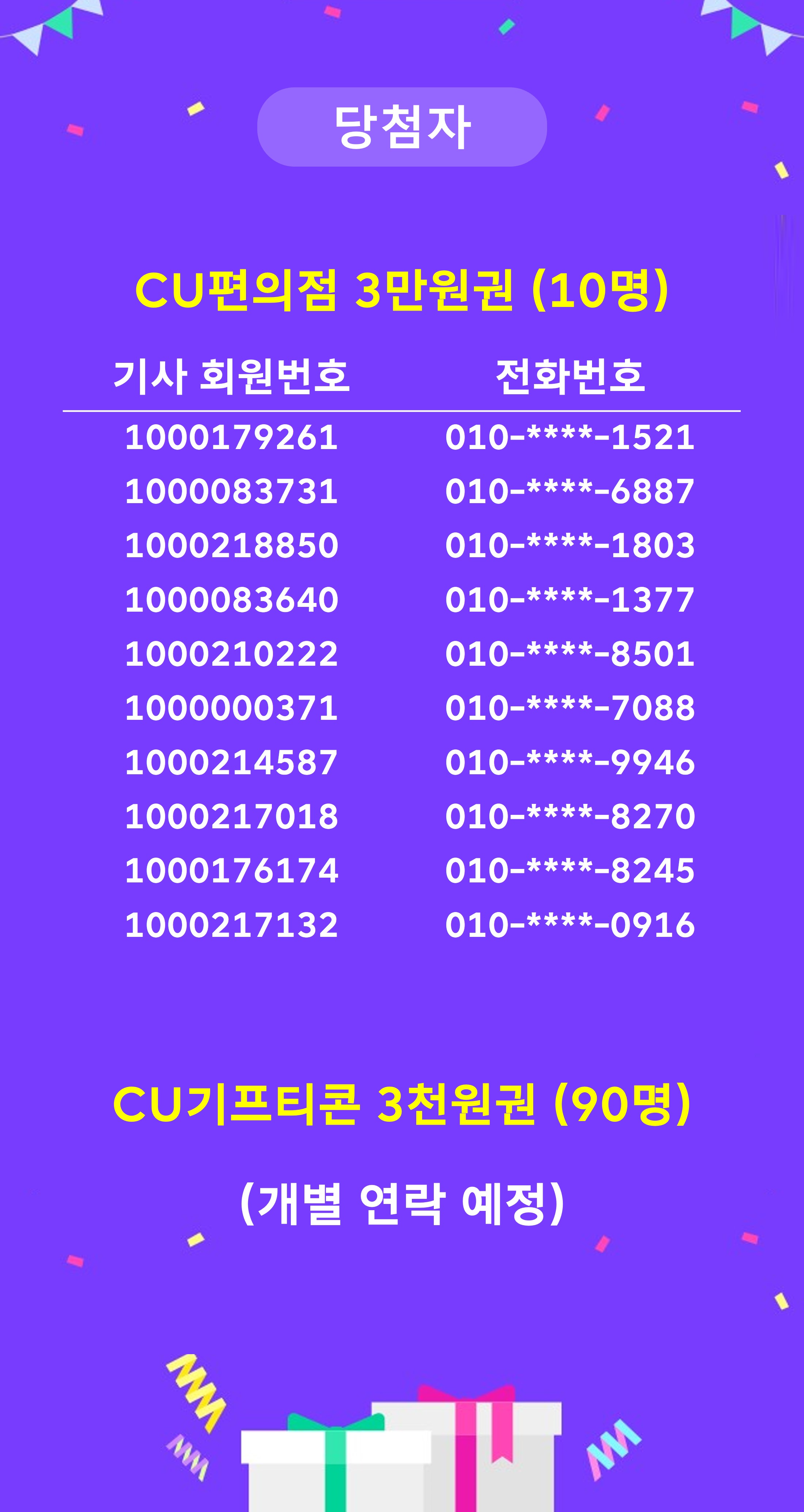 [당첨자 발표] 3·1절 이벤트 - 행운의 100명을 발표합니다 (3.3) – TMAP대리